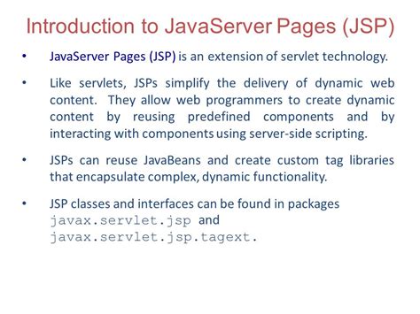 Introduction To Javaserver Pages Jsp Slides From Dr Mark Llewellyn