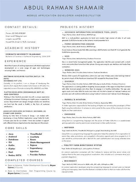 Abdul Rahman Shamair Flutter Pdf Computing Software Engineering