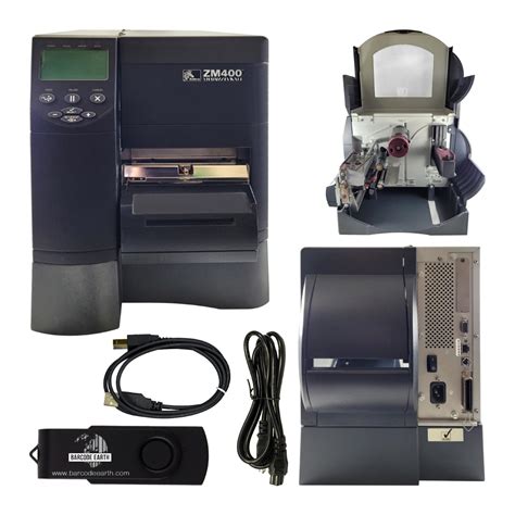 Zebra Zm400 2001 1100t Barcode Label Printer With Cutter Barcodeearth