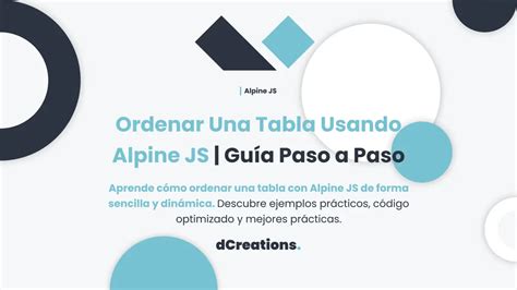 Ordenar Una Tabla Usando Alpine Js Guía Paso A Paso