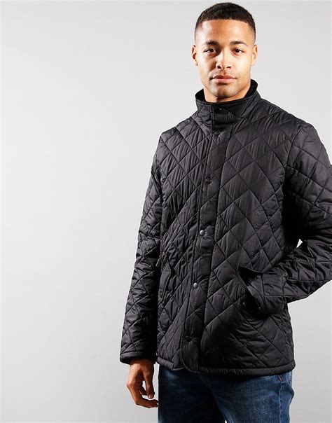 Barbour Chelsea Quilted Jacket Black Terraces Menswear