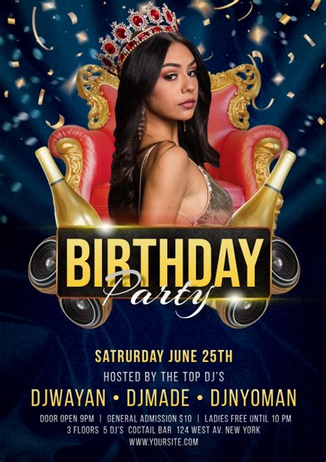 Copy Of Birthday Party Flyer Poster Template Postermywall
