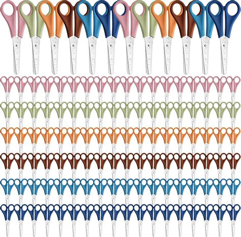 Lasnten 120 Pcs Colorful Scissors Bulk 5cm Scale Blunt