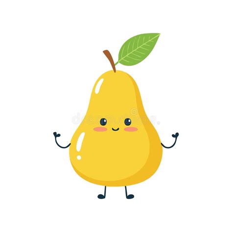 Cute Pear Fruit Illustration Stock Vector Illustration Of Food