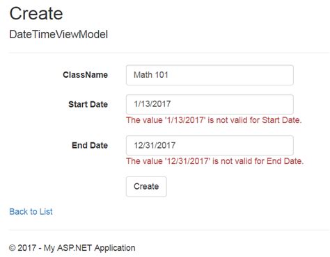 Mvc Why My Datetime Modelstate Is Invalid Stack Overflow
