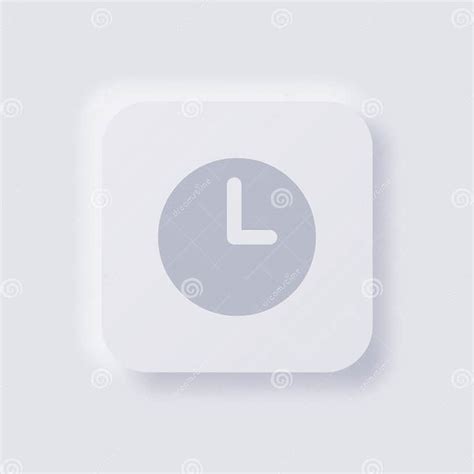 Clock Icon White Neumorphism Soft Ui Design For Web Design Stock