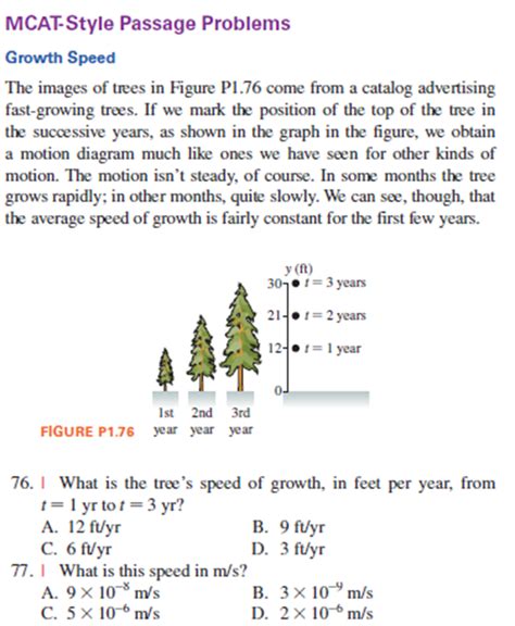 Solved Mcat Style Passage Problems Growth Speed The Images