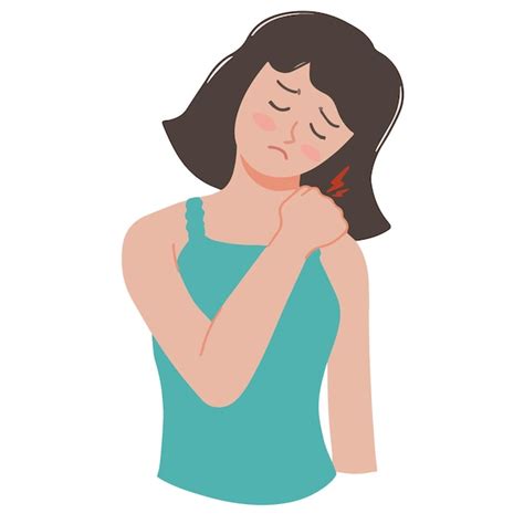 La Femme Tient Son épaule Dune Main Parce Que Cest Une Illustration