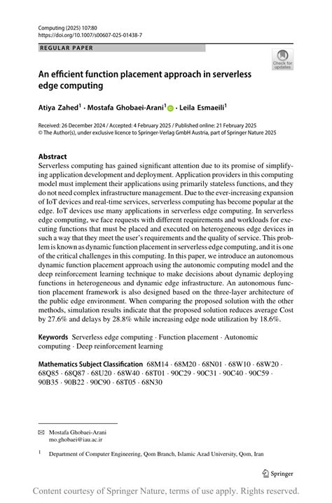 An Efficient Function Placement Approach In Serverless Edge Computing Request Pdf