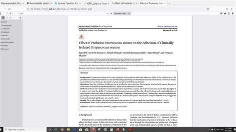 Effect Of Probiotic Enterococcus Durans On The Adhesion Of Clinically Isolated Streptococcus Mutans