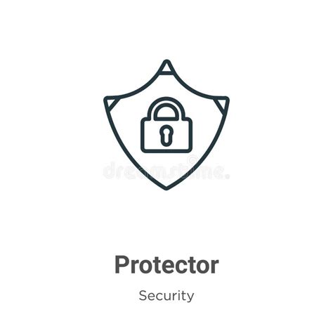 Protector Outline Vector Icon Thin Line Black Protector Icon Flat Vector Simple Element