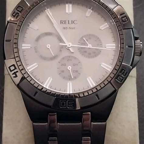 Relic Day And Date Quartz Watch By Fossil Zr15539 All Stainless Steel New