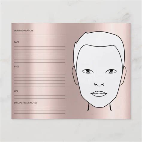Face Chart Gender Neutral Cosmetologist Makeup Flyer Zazzle