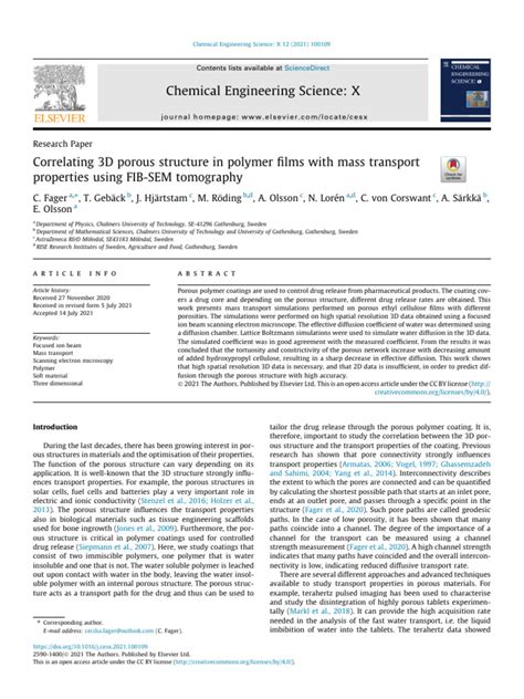 Correlating 3d Porous Structure In Polymer Films With 2021 Chemical