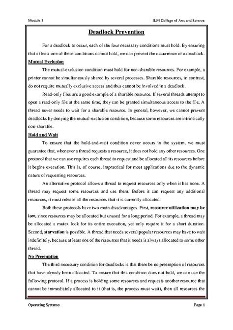 Deadlock Prevention And Avoidance Deadlock Prevention For A Deadlock