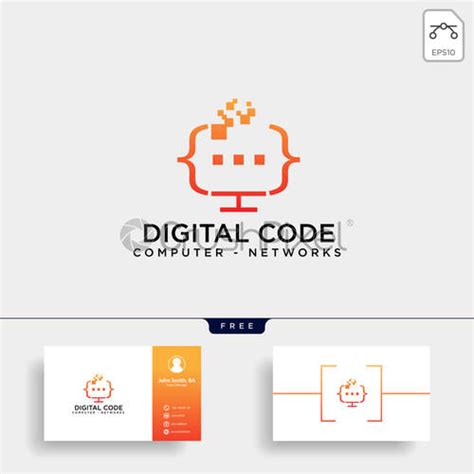 Programación de código monitor simple logotipo plantilla vector vector de stock Crushpixel