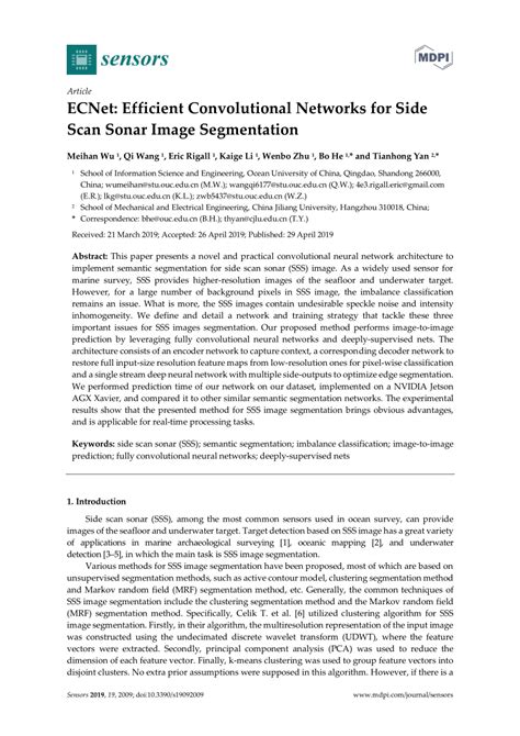 Pdf Ecnet Efficient Convolutional Networks For Side Scan Sonar Image Segmentation