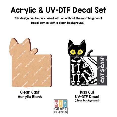 Funny Cat Scan Cat Scan Craft Blank With Optional Matching Uv Dtf Decal Uv Dtf Uv Dtf
