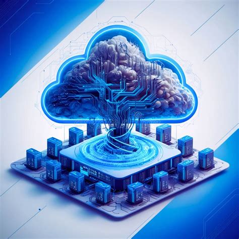 Cloud Computing Created With Generative Ai Technology Stock