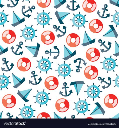 Sea Icons Seamless Pattern Royalty Free Vector Image