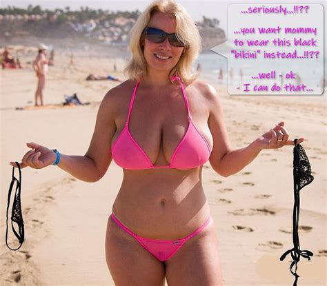 Black Bikini R Mommy Captions