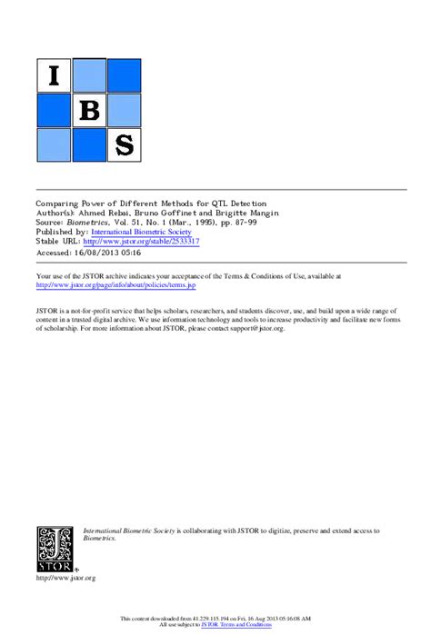 Pdf Comparing Power Of Different Methods For Qtl Detection