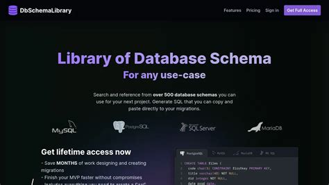 Dbschemalibrary 500 Battle Tested Database Schemas For Faster