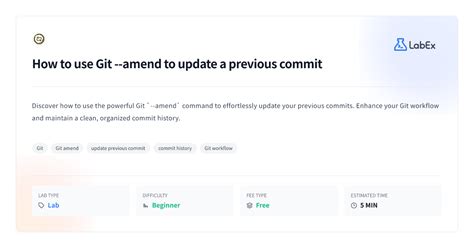 How To Use Git Amend To Update A Previous Commit Labex