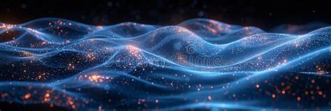 The Digital Wave Pattern Is Highly Detailed Showcasing Luminous Particles In A Mesmerizing