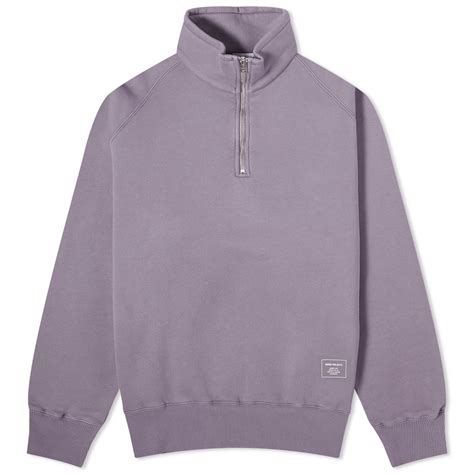 Norse Projects Marten Relaxed Raglan Half Zip Sweat Dusk Purple End Gb