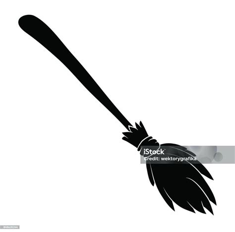 할로윈 빗자루 벡터 기호 아이콘 디자인입니다 아름 다운 그림을 흰색 배경에 고립 마녀에 대한 스톡 벡터 아트 및 기타 이미지 마녀 빗자루 가정용 장비 Istock