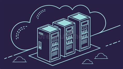 Server Rack Data Center Technology Infrastructure Cloud Computing Network System Vector
