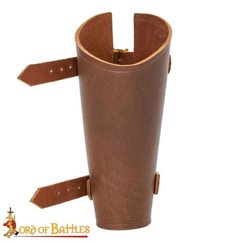 Medieval Archers Leather Bracer For Left Arm Single Bracer Brown