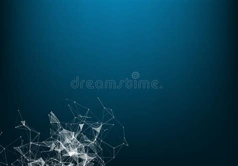 Vector Abstract Futuristic Digital Landscape With Particles Dots And Stars On Horizon Computer