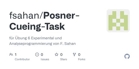 Github Fsahan Posner Cueing Task