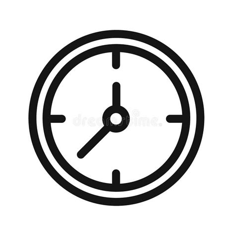 Time Clock Watch Icon Black And White Vector Sign Stock Illustration Illustration Of Vector