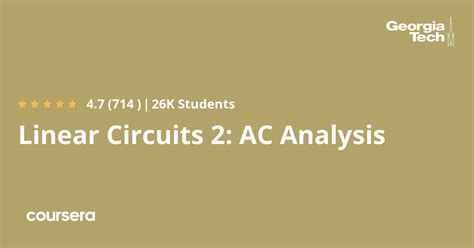 Linear Circuits 2 Ac Analysis Coursya