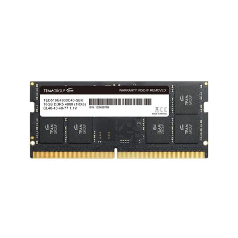 Teamgroup Elite Sodimm Ddr5 16gb Single 4800mhz Pc5 38400 Cl40 Non