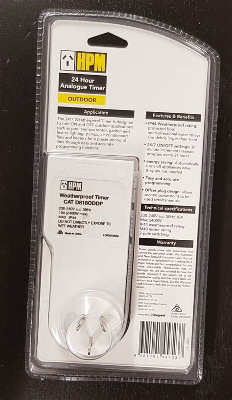 Hpm 24 Hour Analogue Timer Outdoor Heavy Duty