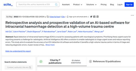Retrospective Analysis And Prospective Validation Of An Ai Based Software For Intracranial