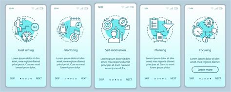 Hr Skills Abilities Onboarding Mobile App Page Screen Vector Template Professional Employee