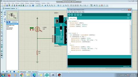 Simulasi Sensor Cahaya Ldr Menggunakan Proteus Arduino Youtube