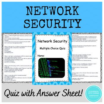 Network Security Multiple Choice Quiz By High Babe With Hannah
