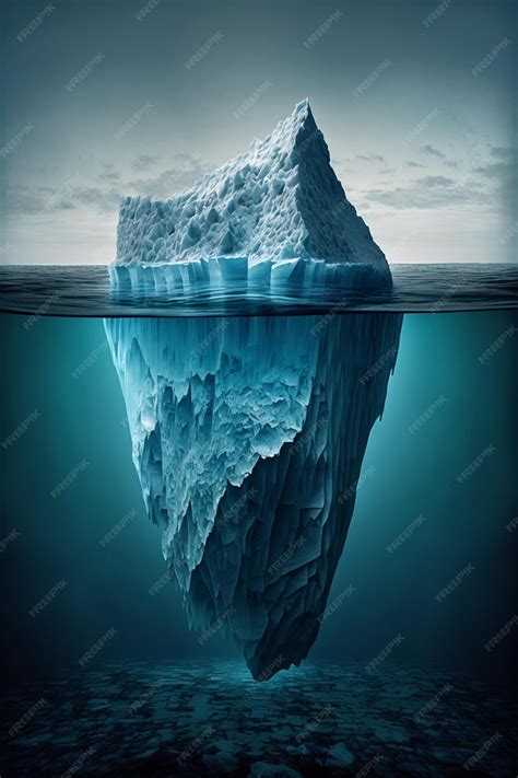 Premium Photo | Concept of an iceberg with only the tip visible above ...