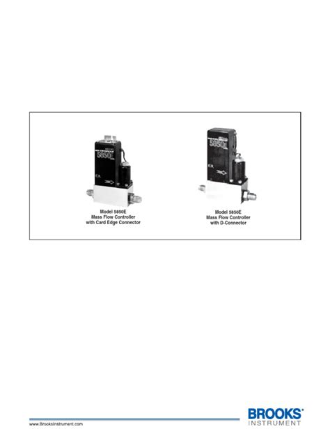Mass Flow Controller Installation Manual 5850e Pdf Electrostatic