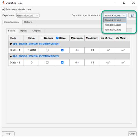 Specify Steady State Operating Point For Parameter Estimation Matlab And Simulink