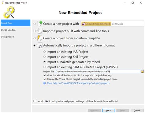 Importing Mbed Cli Projects Using Project Importer Sdk Visualgdb Tutorials