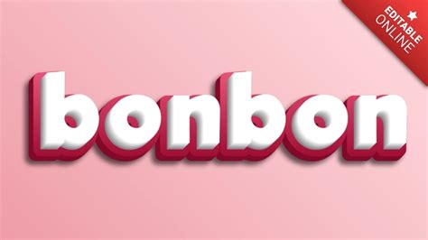 Bonbon White Pink 3d Text Effect Generator