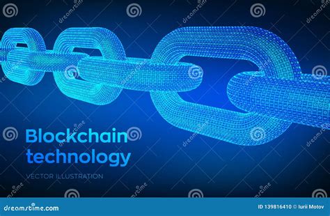 Block Chain Crypto Currency Hyperlink Chain Blockchain Concept 3d