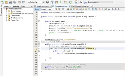 visualización de páginas web en java panama hitek